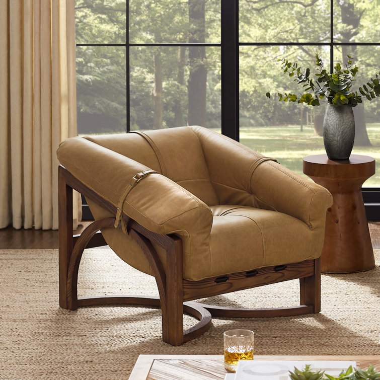 Leather accent chair wayfair store